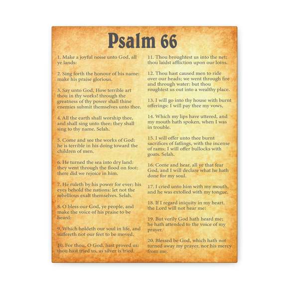 Express Your Love Gifts | Art | Scripture Sign Psalm 66 Chapter Gold Bible Canvas Christian Wall ...